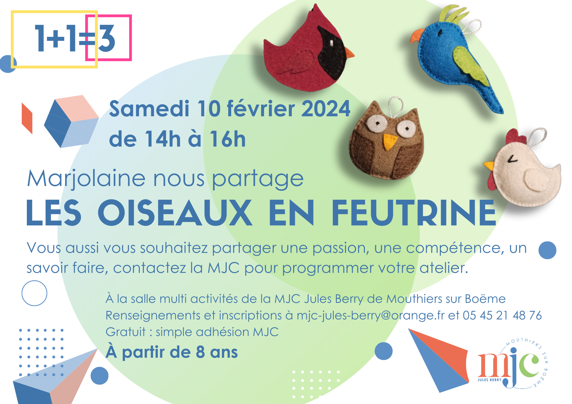 1+1=3 l’ atelier qui compte sur vous ! | Mouthiers sur Boëme 1+1=3 l’ atelier qui compte sur vous ! | Mouthiers sur Boëme
